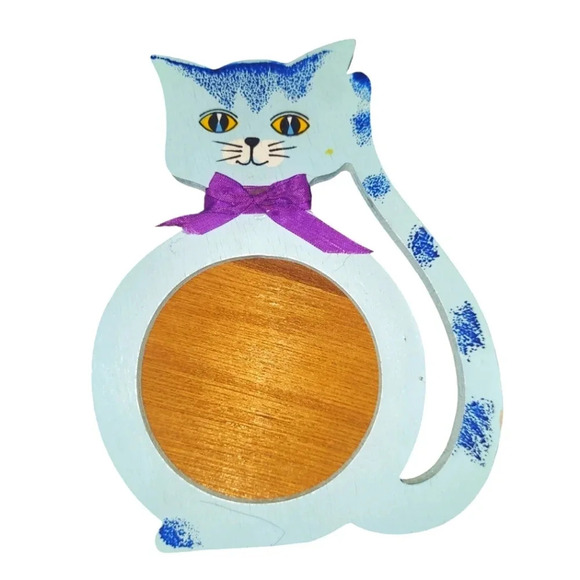 Accents | Vintage Wooden Handpainted Cat Frame | Poshmark